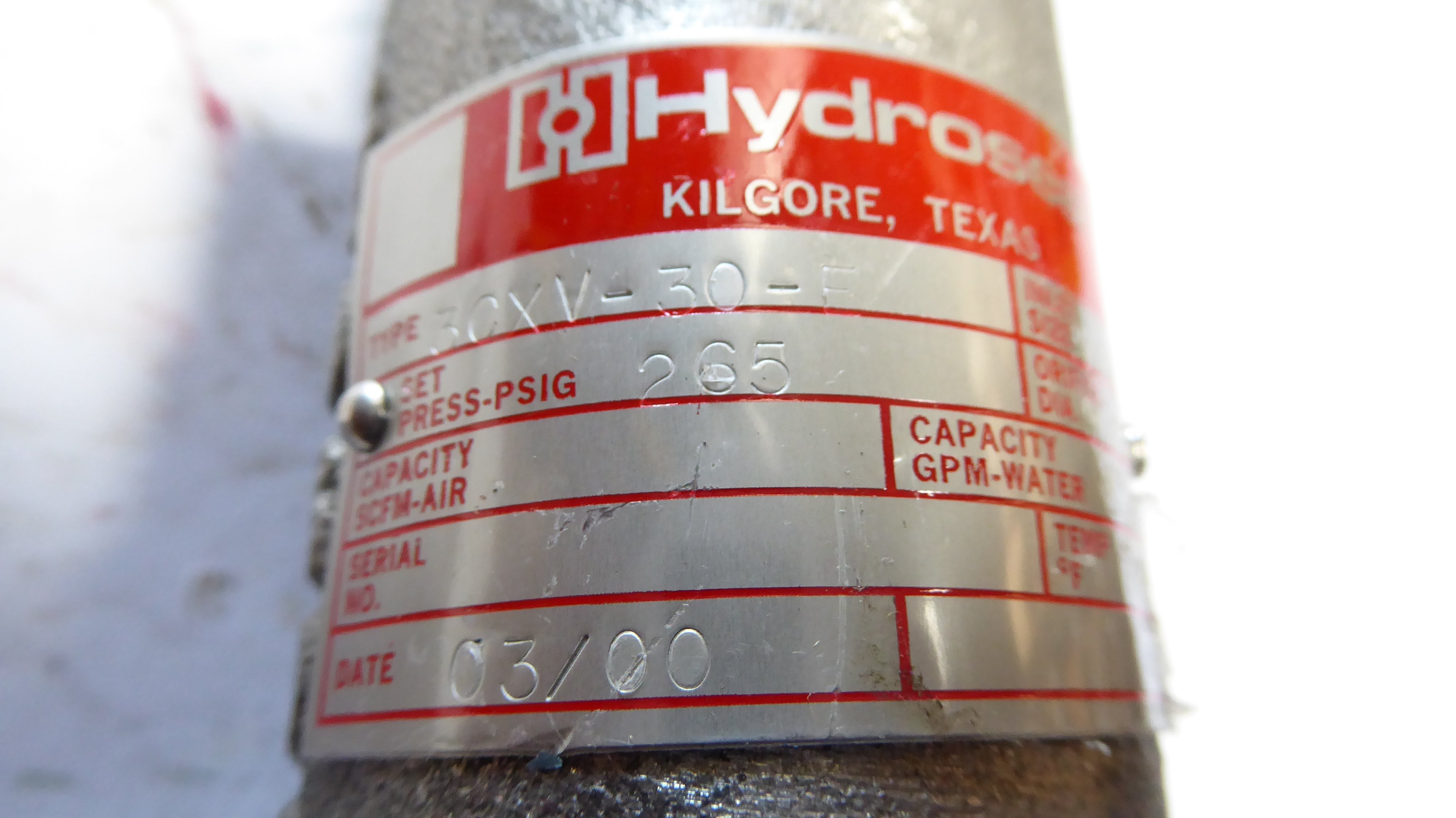 3CXV30F - Hydroseal - Safety Pressure Relief Valve – swedincompany